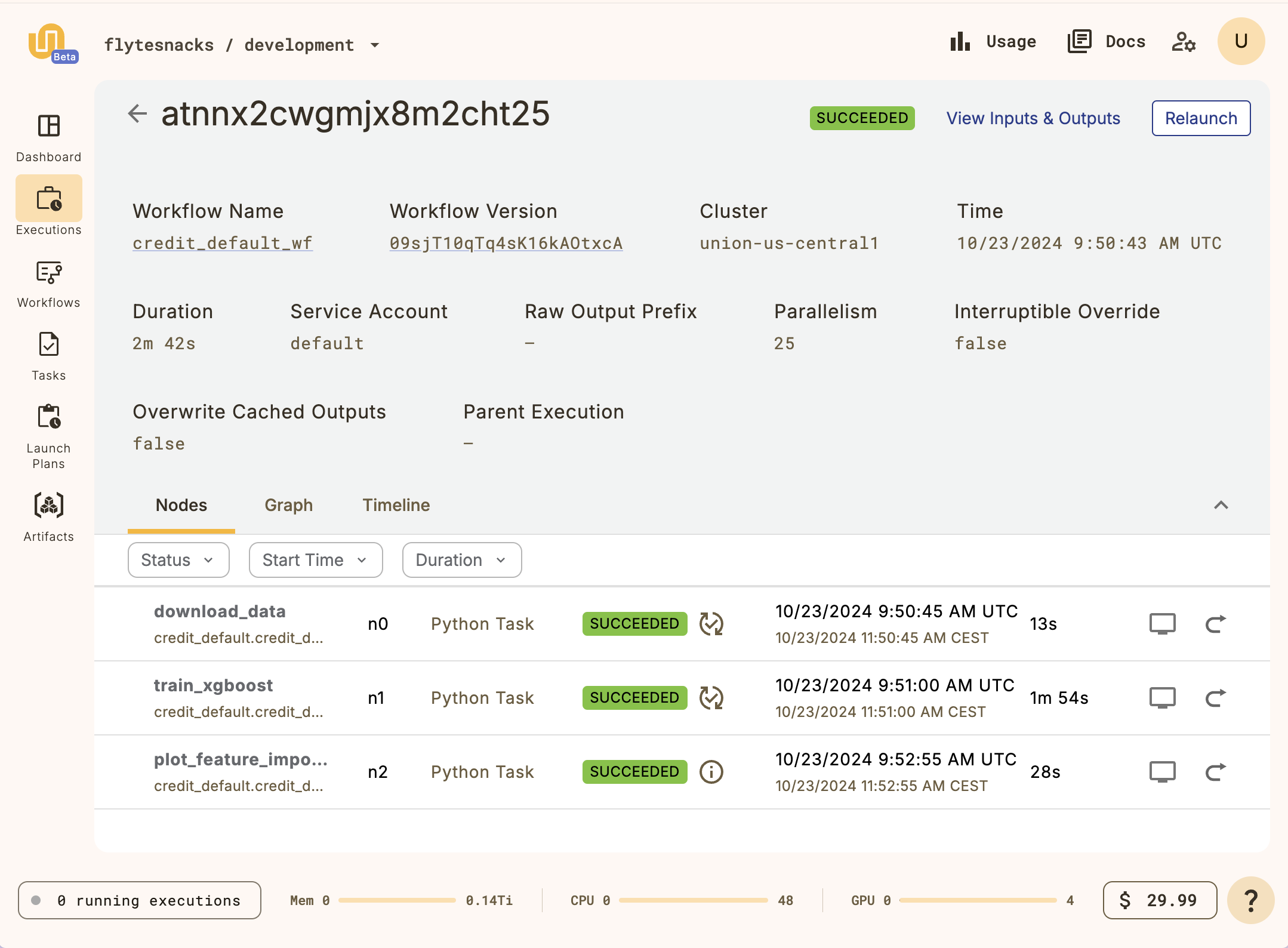 Viewing workflow executions | Union.ai Docs